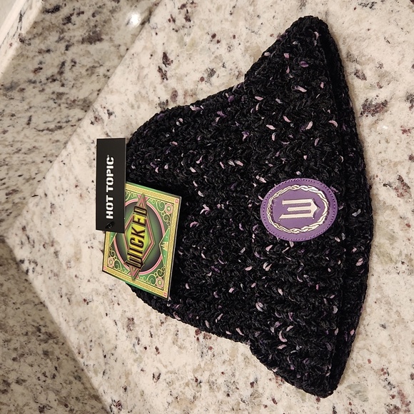Hot Topic | Accessories | Wicked Hot Topic Black And Purple Knit Beanie ...